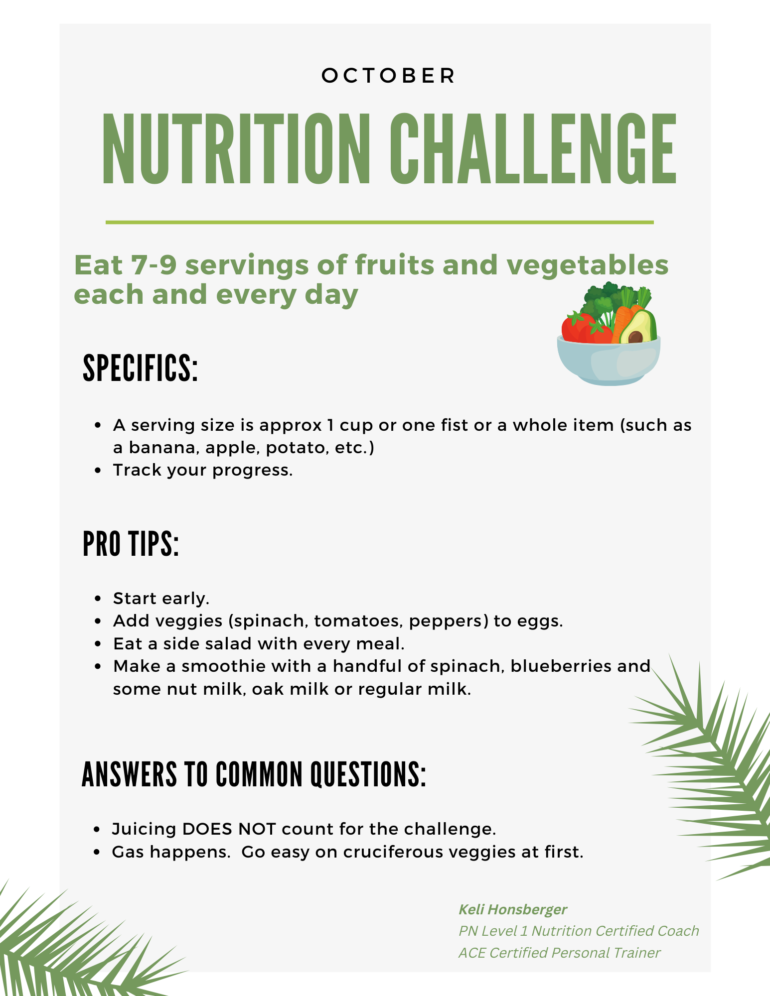 Join The October Nutrition Challenge – Marin BreakfastKlub Runners